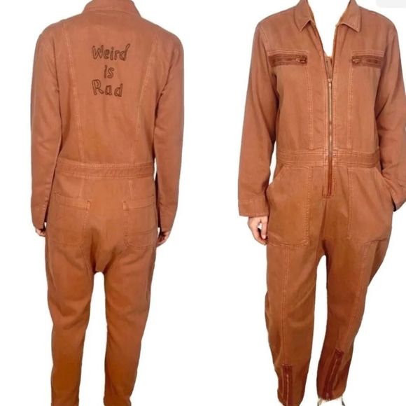 Pants & Jumpsuits | Nwtsandrinerose X Freepeople Weird Is Rad Zip Denim ...